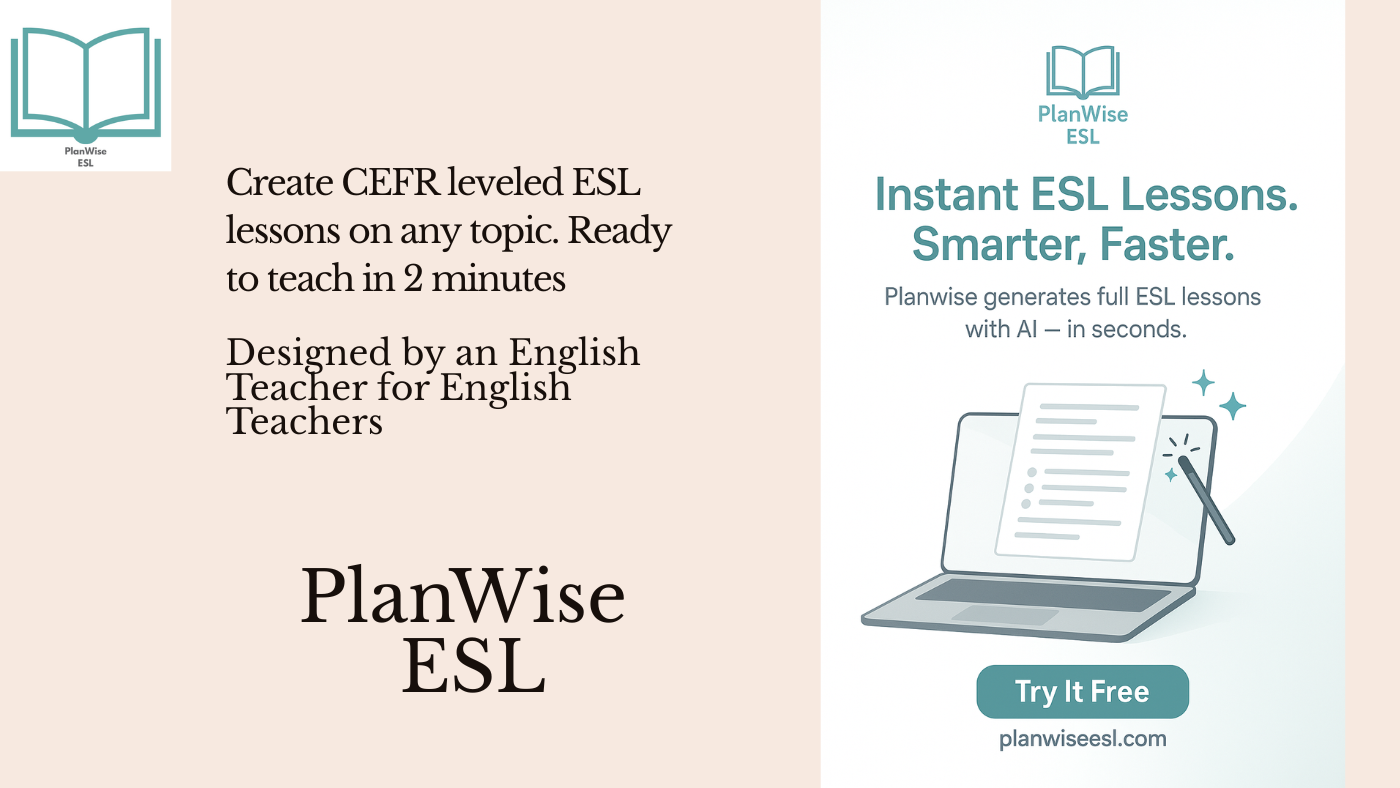 PLAN WISE ESL | AI-Powered Lesson Generator for ESL Teachers