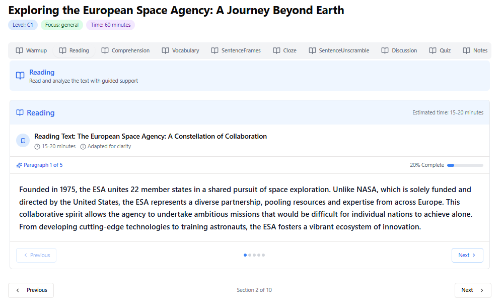 PLAN WISE ESL | AI-Powered Lesson Generator for ESL Teachers